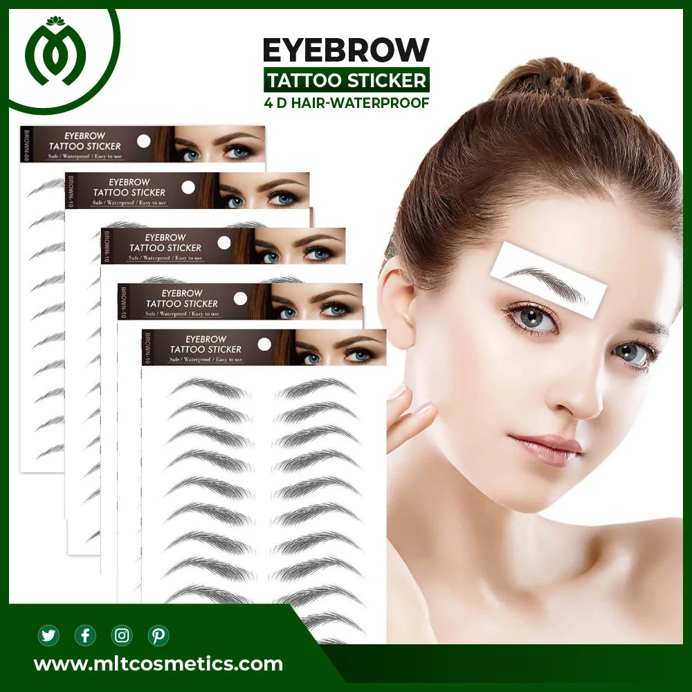Black 4D Waterproof Brow Tattoo I Eyebrow Tattoo Sticker
